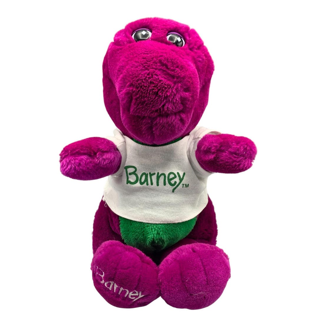 Barney the Dinosaur Plush Purple T Shirt 1992 Golden Bear Stuffed ...