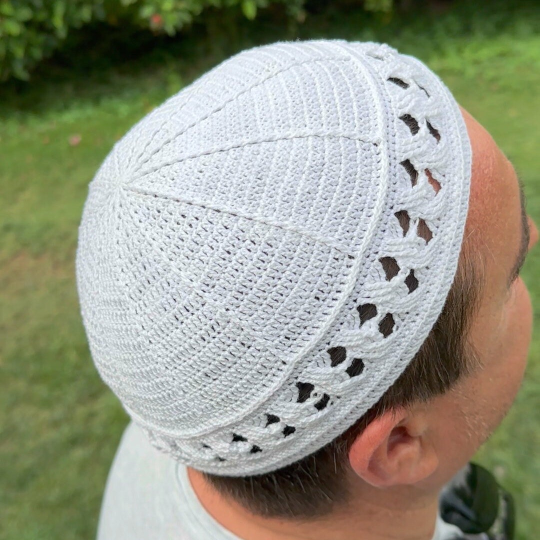 Hand-crocheted Kufi Cap in Pristine White Traditional Muslim Skull Cap ...