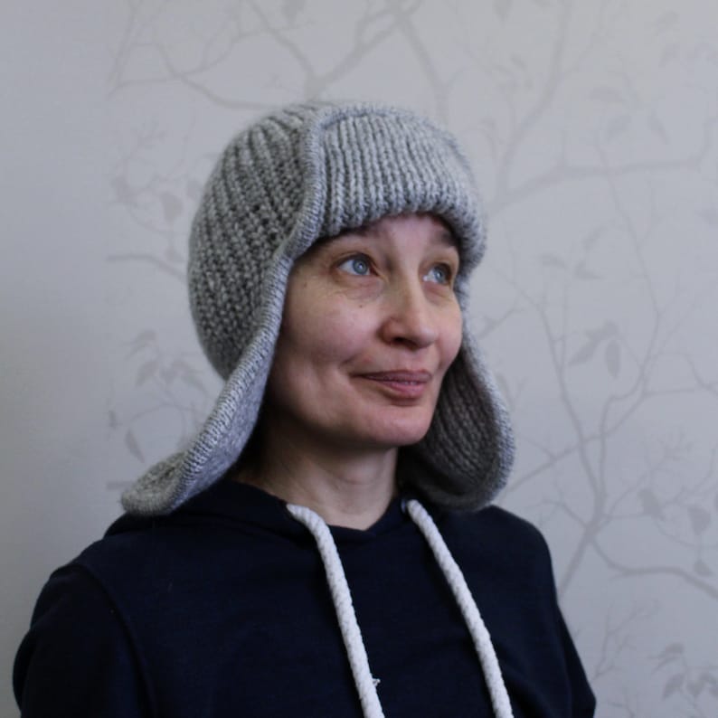 Hand-knitted Cap With Ear Covering Flaps Ushanka Hat Wool - Etsy