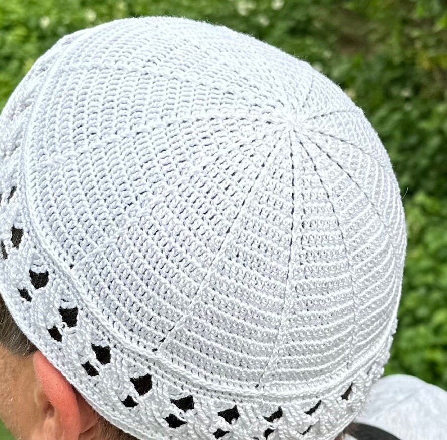 Hand-crocheted Kufi Cap in Pristine White Traditional Muslim Skull Cap ...