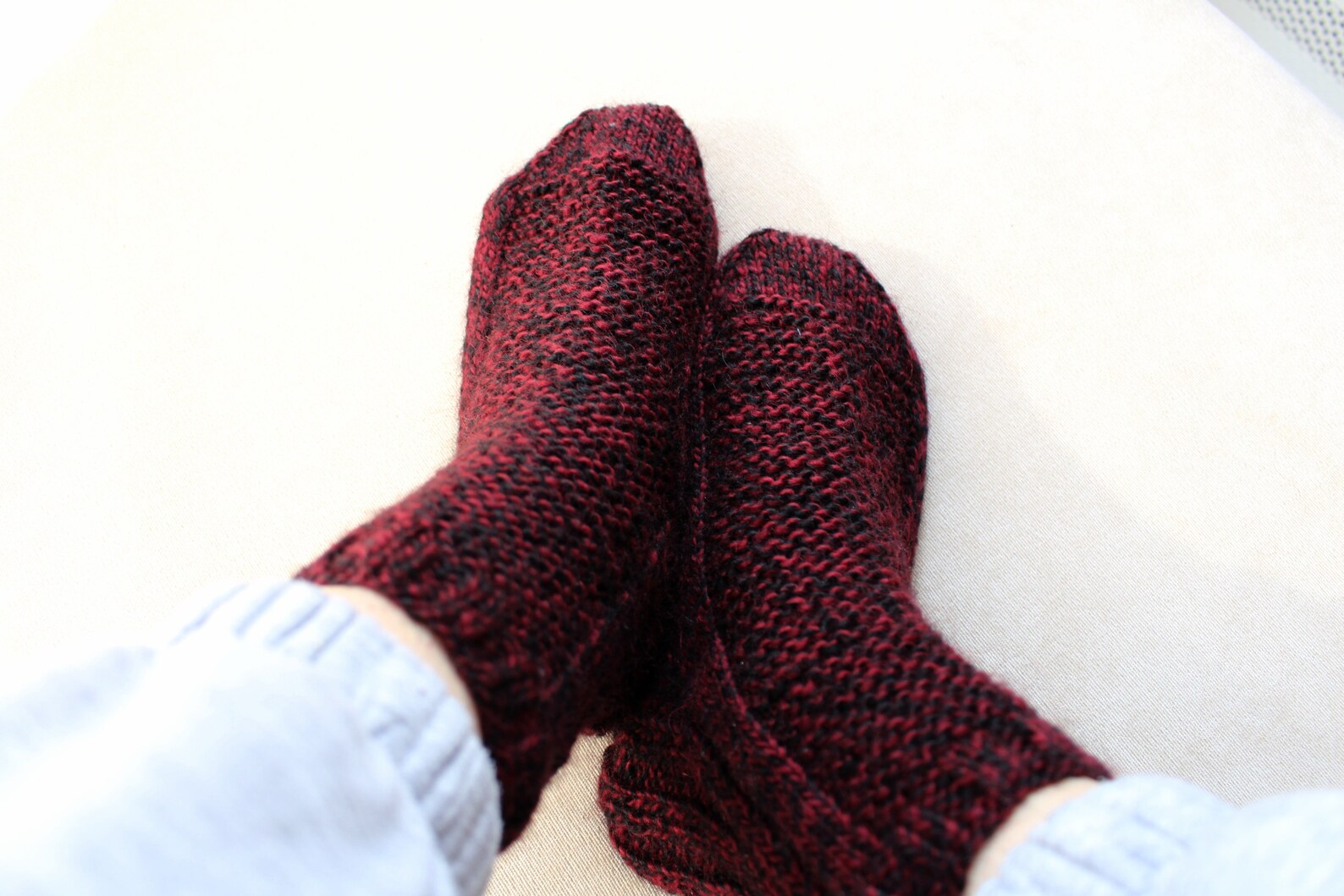 Wide-calf Wool Blend Socks, Chunky Bed Socks, Socks for Swollen Feet ...
