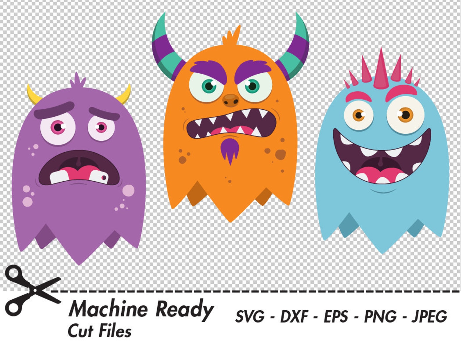 Monstre fichiers de coupe de SVG PNG adorable monstre - Etsy France