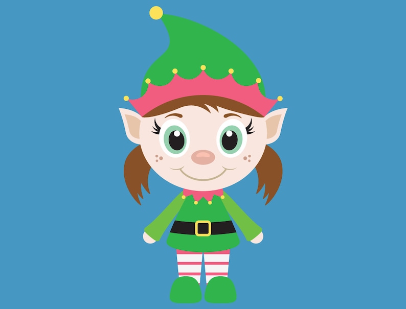 Cute Elfs SVG Cut Files PNG elf clipart Christmas clip art | Etsy