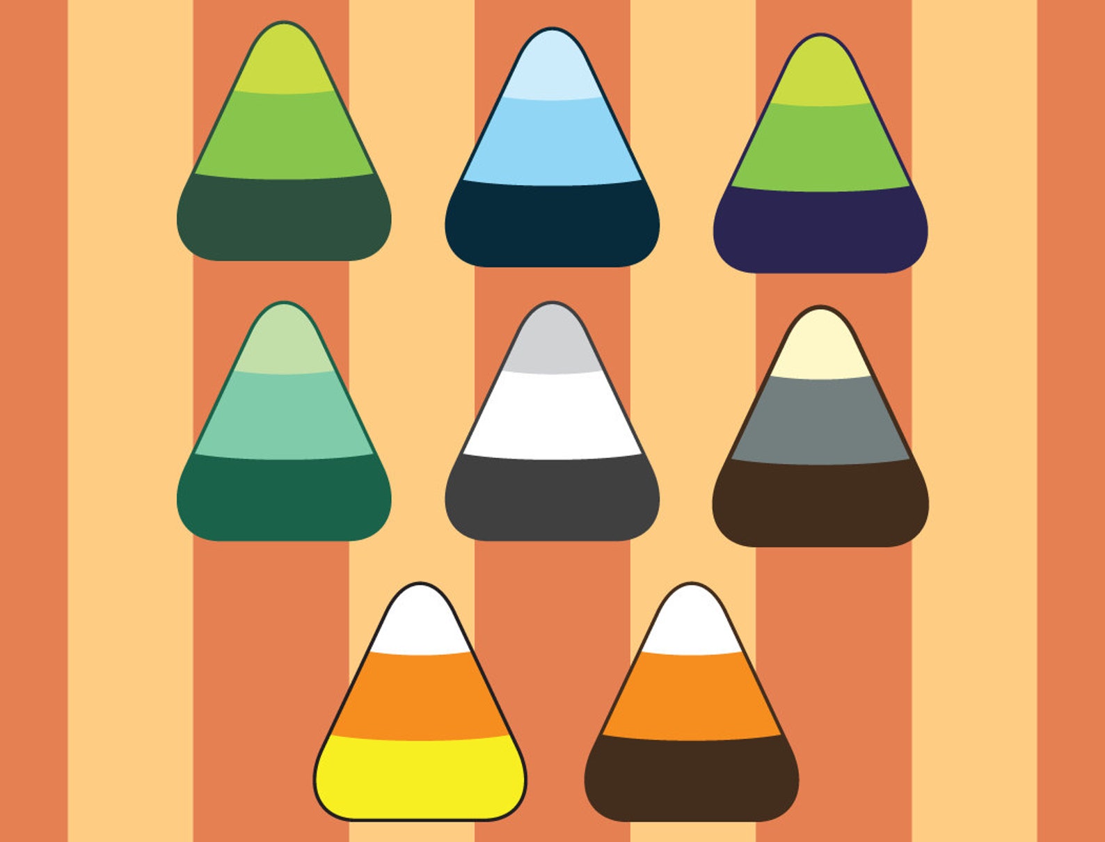 Candy Corn Clipart Halloween Emojis Cute Witch Zombie - Etsy