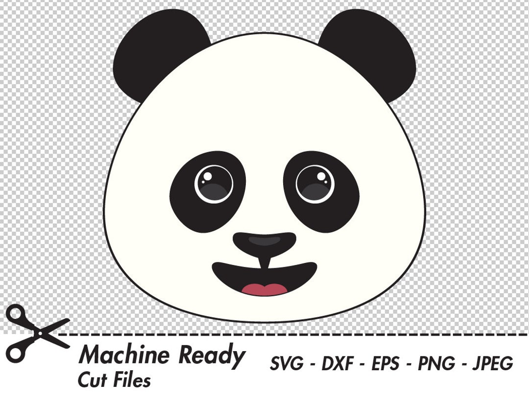 Cute Panda SVG Cut Files, PNG Panda Bear Clipart, Animal Vector ...