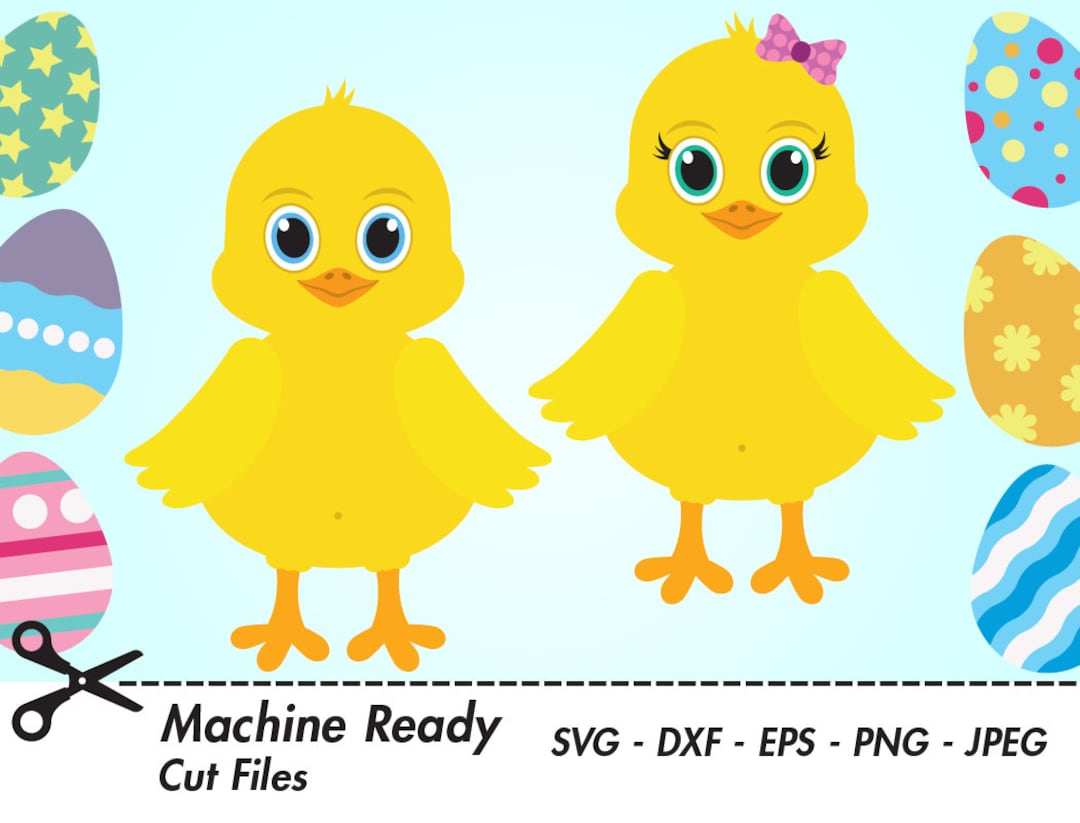Cute Chick SVG Cut Files, PNG Easter Egg Clipart, Spring Clip Art ...