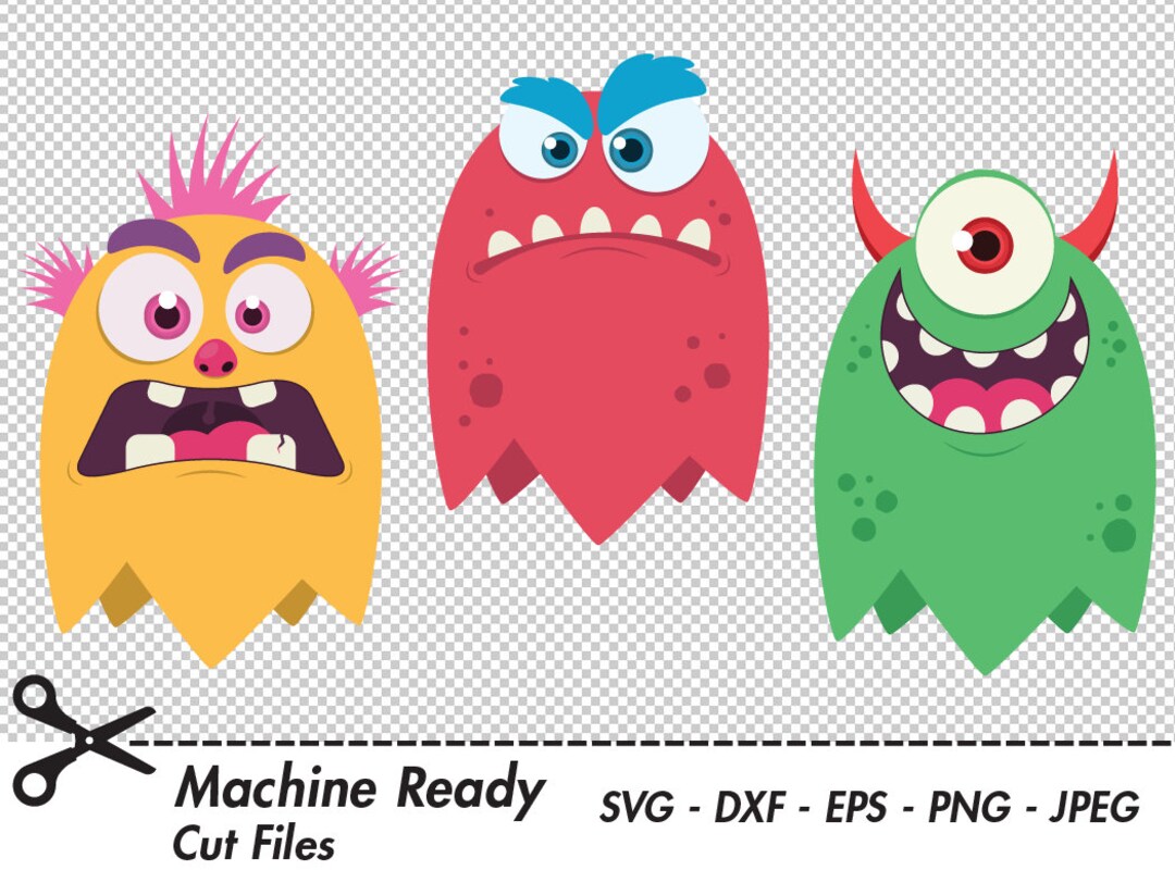 Monster SVG Cut Files, PNG Cute Monster Clipart, Monster Bash, Creature ...