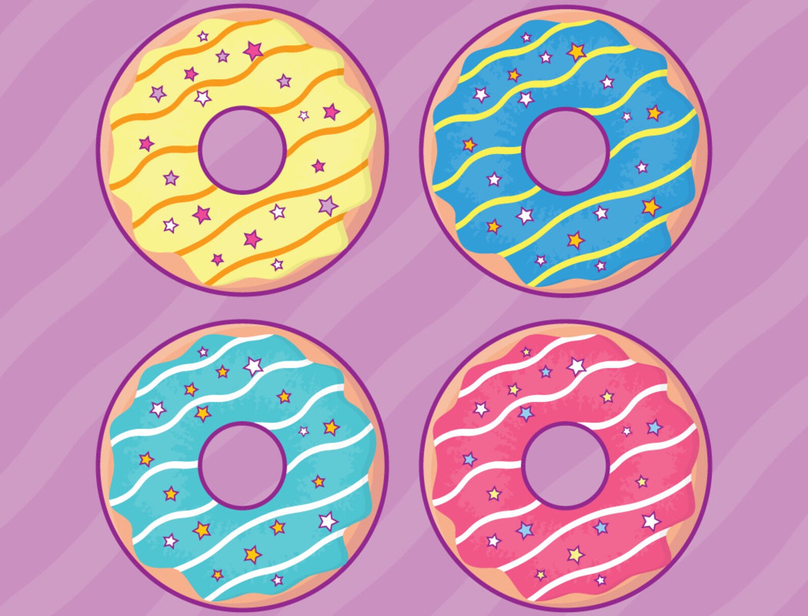 Donut Clipart, Breakfast Clipart, Donuts Clip Art, Cute Food Clipart ...