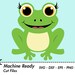 Cute Frog SVG Cut Files, PNG Frog Clipart, Frogs Clip Art, Happy Frog ...