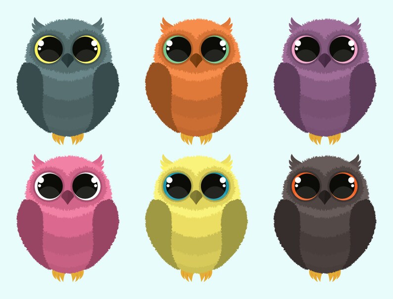 Baby Owl Clipart, Owls Clipart Set, Owl Graphics, Cute Owl Clip Art ...