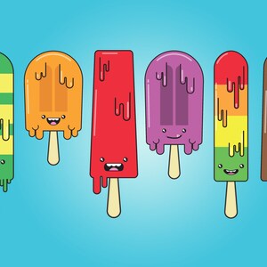Dessert Clipart Bundle, Cute Food, Kawaii Food, Printable Popsicle ...