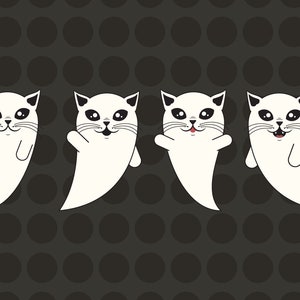 Cute Ghost Cat Clipart, Halloween Clip Art, Boo Clipart, Ghost Cat ...