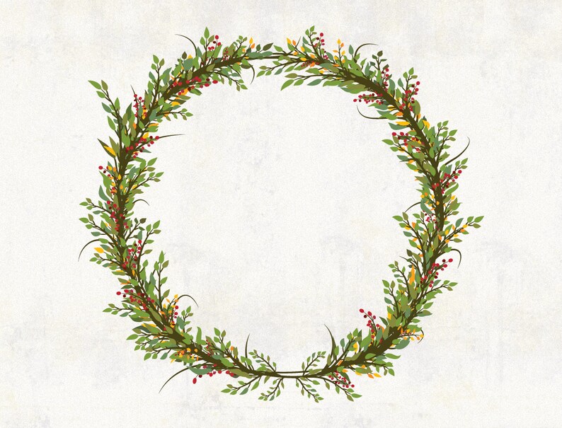 Wreath Graphics Laurel Clipart Wreaths Clip Art Hand Drawn - Etsy