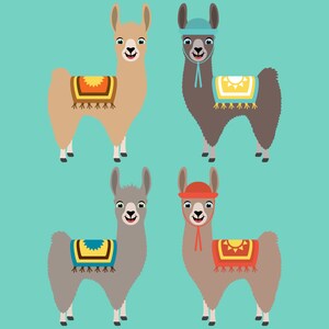 Llama Clipart Super Bundle, Llamas Clip Art PNG, Printable Cactus Art ...