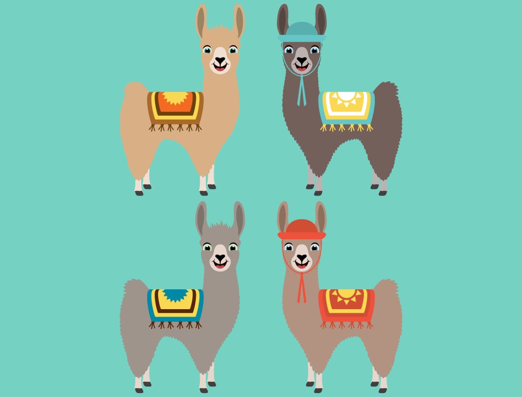 Llama Clipart Super Bundle Llamas Clip Art PNG Printable - Etsy