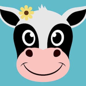 Schattige koe SVG gesneden bestanden, PNG vee clipart, boerderij dieren ...