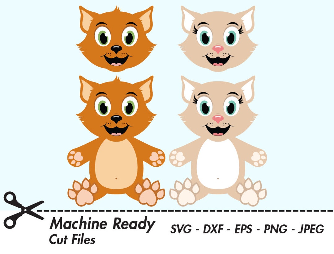 Cute Cat SVG Cut Files, PNG Cat Clipart, Cat Mom, Cats Clip Art, Happy ...