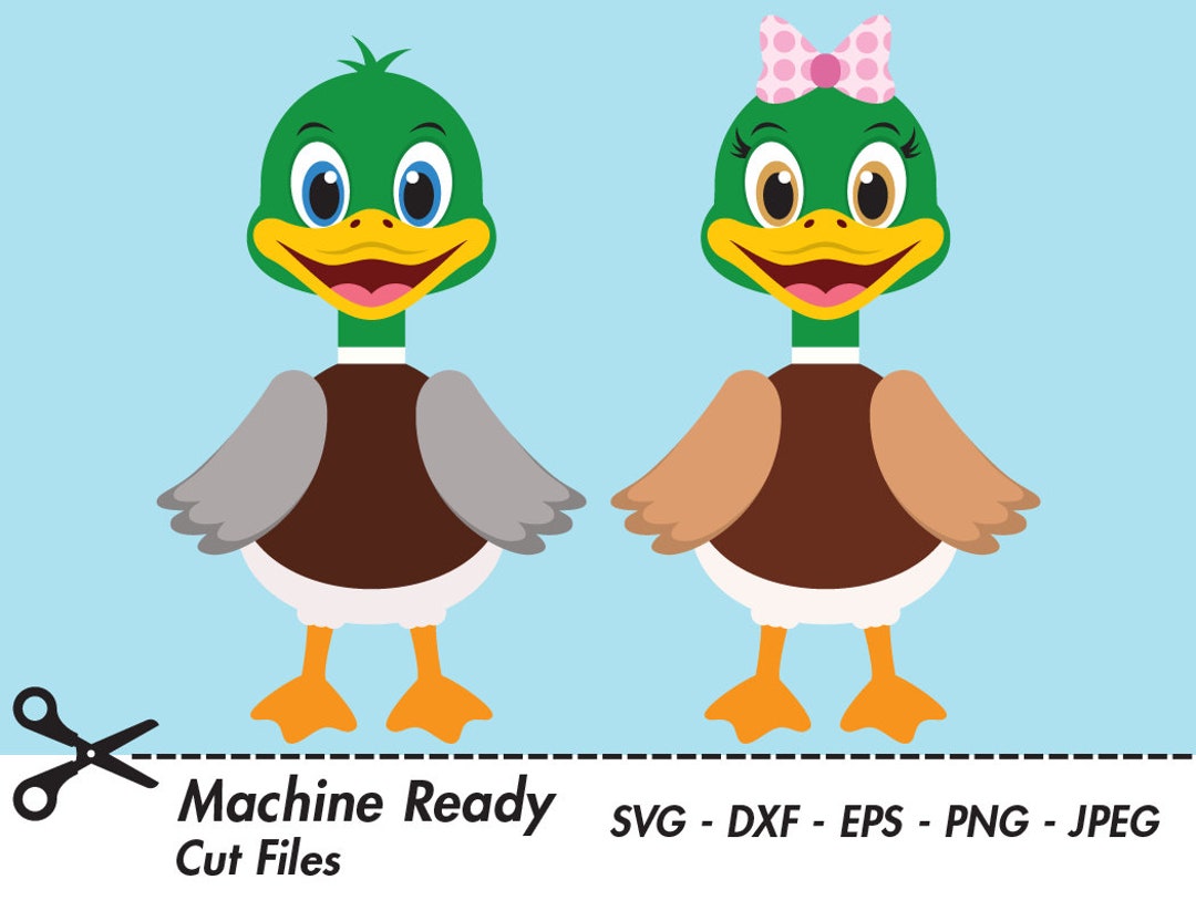 Cute Duck SVG Cut Files, Mallard Duck Clipart, Bird Clip Art, Farmhouse ...