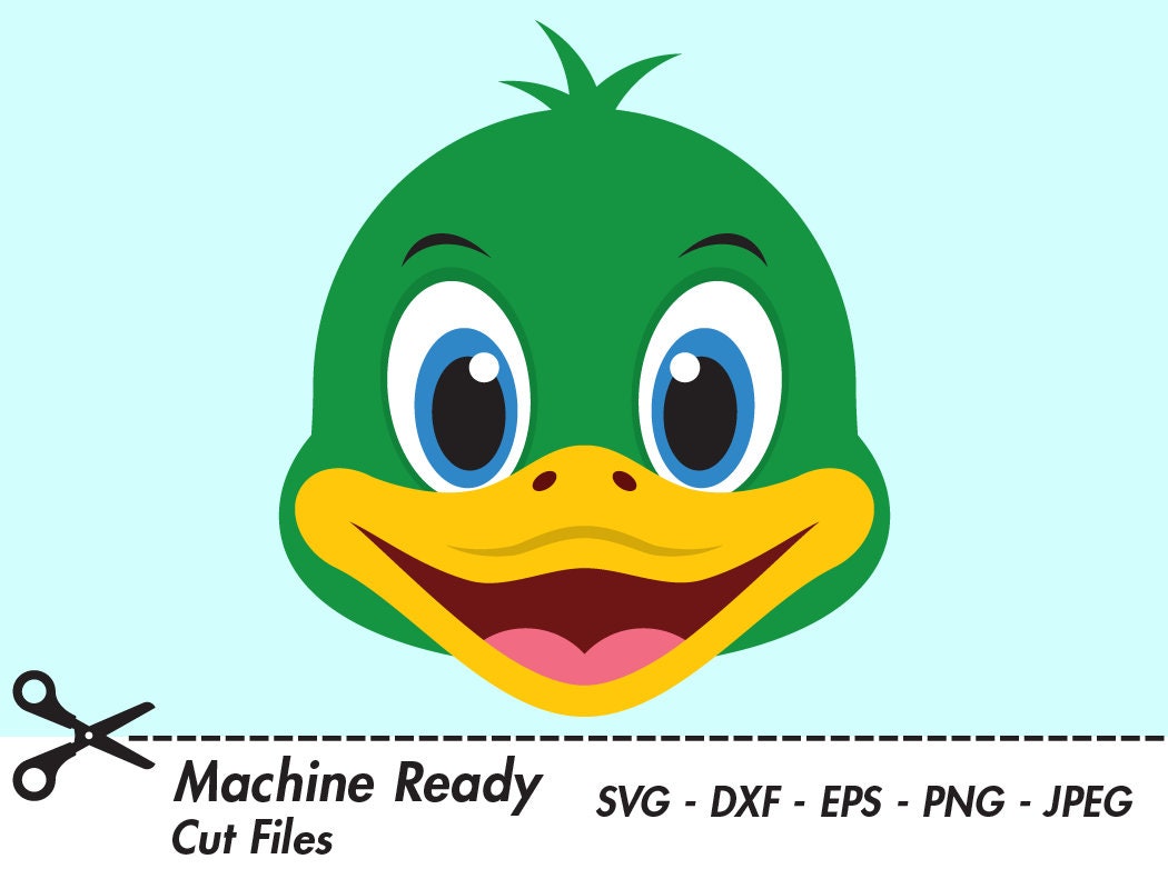 Lindo pato SVG Cut Files, clipart de pato mallard, arte de aves, granja ...