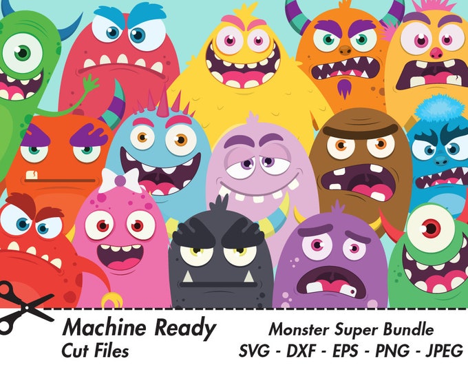 Monster SVG Cut Files, PNG Cute Monster Clipart, Monster Bash, Creature ...