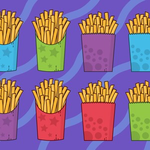 French Fries Clipart, Fast Food Clipart, Cute Food Clipart, French Fry ...
