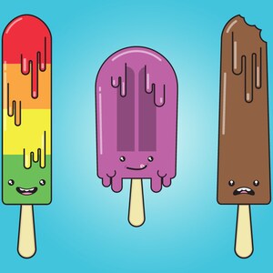 Popsicle Clipart, Summer Party Clipart, Ice Cream Clipart, Cute Food ...