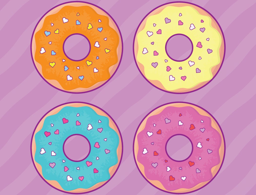 Donut Clipart, Breakfast Clipart, Donuts Clip Art, Cute Food Clipart ...
