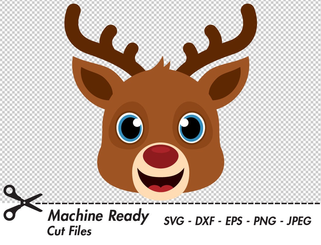 Cute Reindeer SVG Cut Files reindeer clipart Christmas clip | Etsy