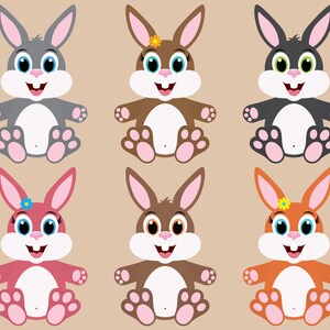 Easter Bunny Clipart Bundle, Bunny Rabbit Clip Art, Cute Bunny Face ...