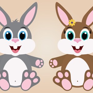 Bunny Rabbit Bundle SVG Cut Files, Easter Bunny Clipart, Cute Bunny ...