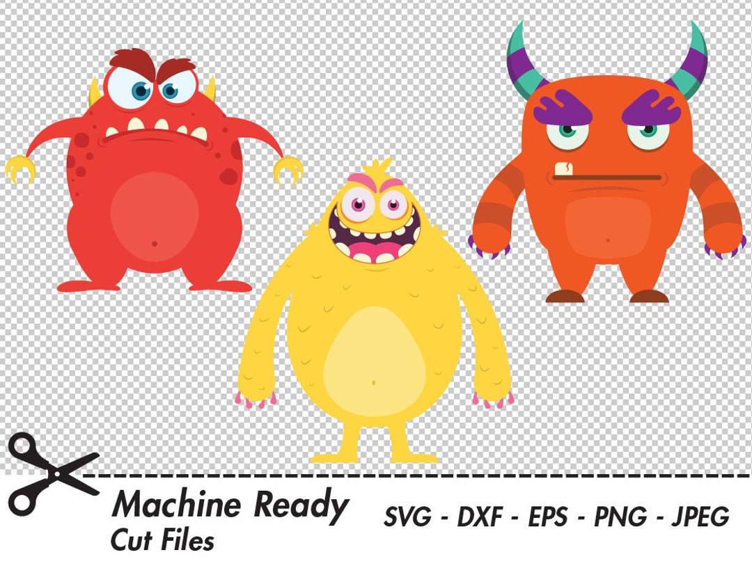 Monster SVG Cut Files, PNG Cute Monster Clipart, Monster Bash, Creature ...