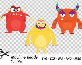 Monster SVG Cut Files, PNG Cute Monster Clipart, Monster Bash, Creature ...