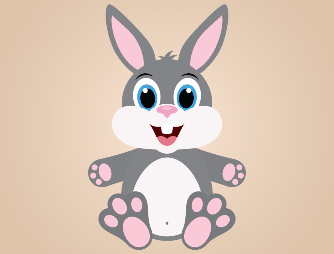 Cute Bunny Rabbit SVG Cut Files PNG Easter Bunny Clipart | Etsy