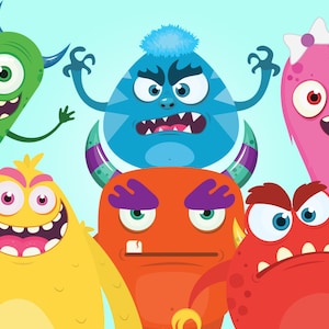Monster Clip Art Bundle, Cute Monster Clipart, Monster Bash, Funny ...