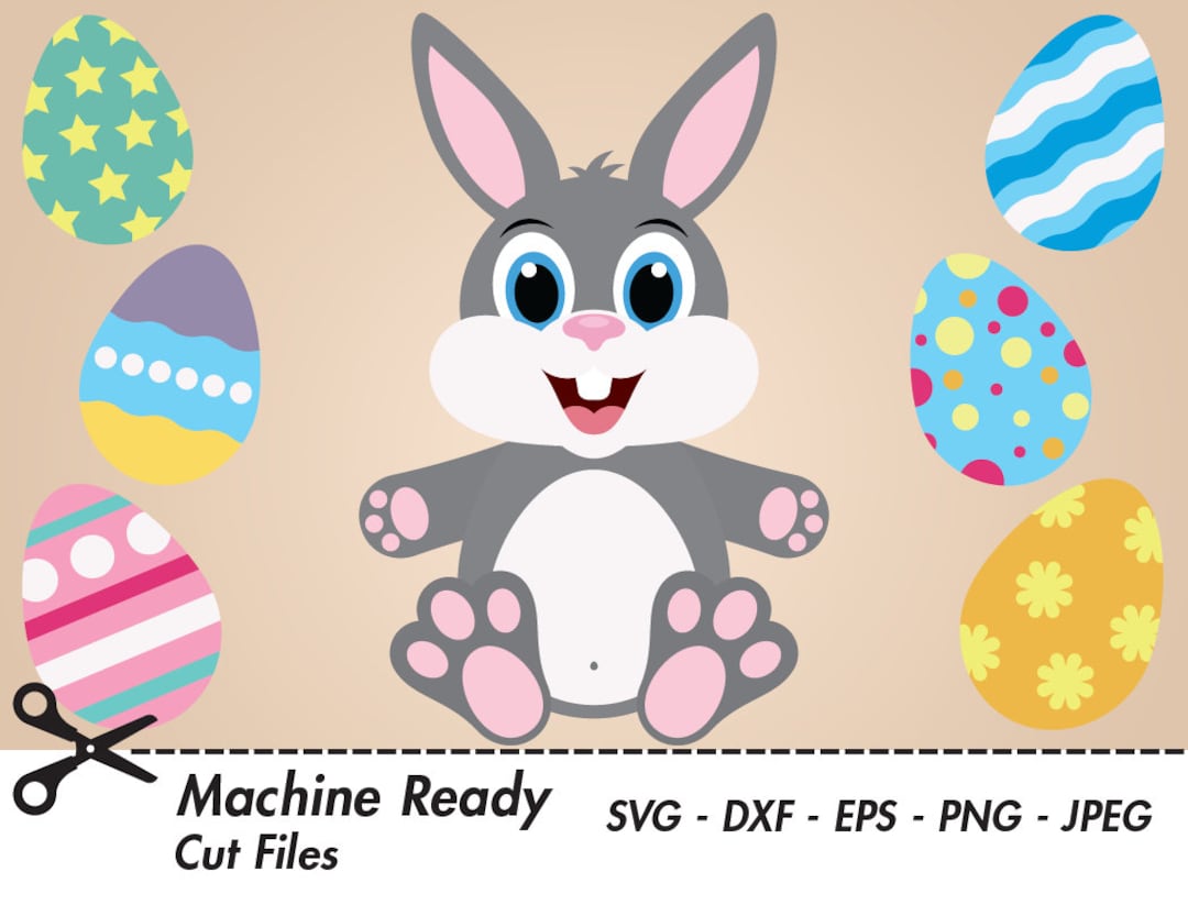 Cute Bunny Rabbit SVG Cut Files, PNG Easter Bunny Clipart, Bunny Face ...