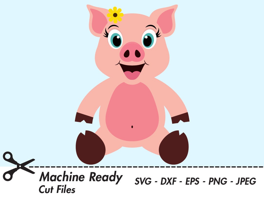 Cute Pig SVG Cut Files, Pigs Clipart, Pig Face Clip Art, Country Farm ...