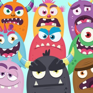 Monster Clip Art Bundle, Cute Monster Clipart, Monster Bash, Funny ...