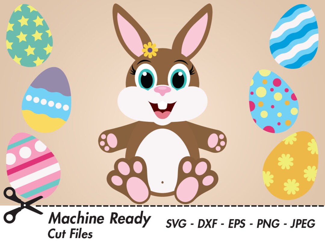 Cute Bunny Rabbit SVG Cut Files, PNG Easter Bunny Clipart, Bunny Face ...