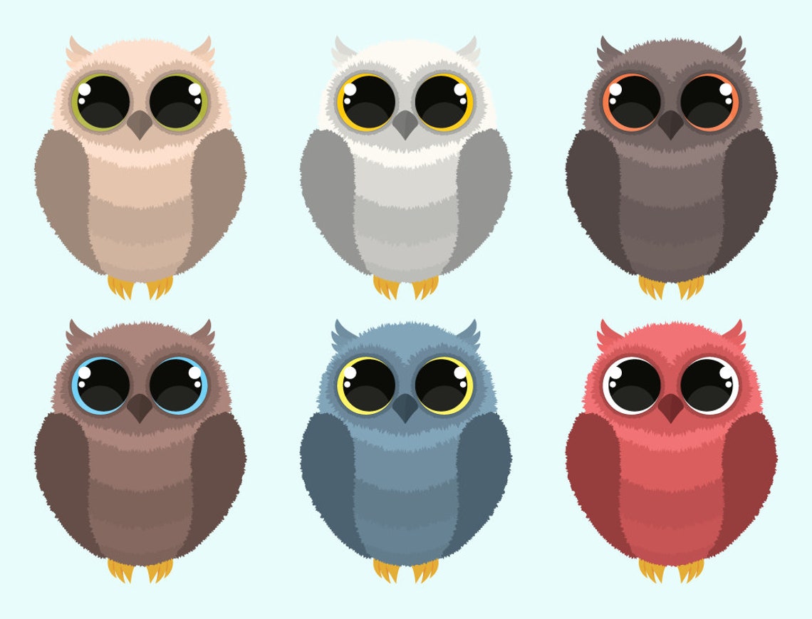 Baby Owl Clipart, Owls Clipart Set, Owl Graphics, Cute Owl Clip Art ...