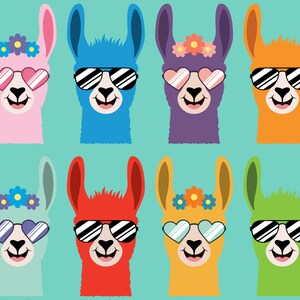 Llama Clipart Super Bundle, Llamas Clip Art PNG, Printable Cactus Art ...