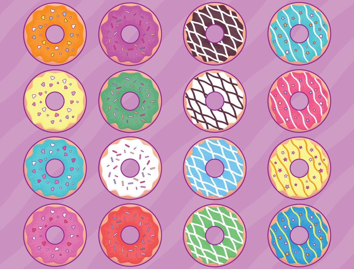 Donut Clipart Breakfast Clipart Donuts Clip Art Cute Food | Etsy