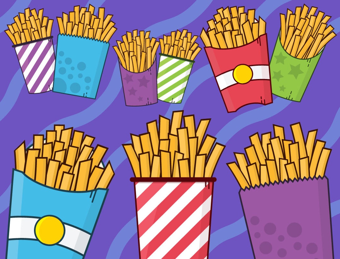 French Fries Clipart, Fast Food Clipart, Cute Food Clipart, French Fry ...