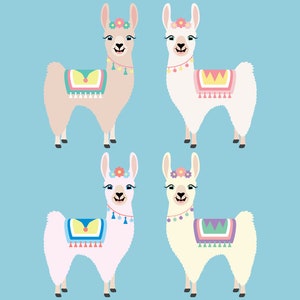 Cute Llama Clipart Bundle, Llamas Clip Art PNG, Printable Cactus Art ...