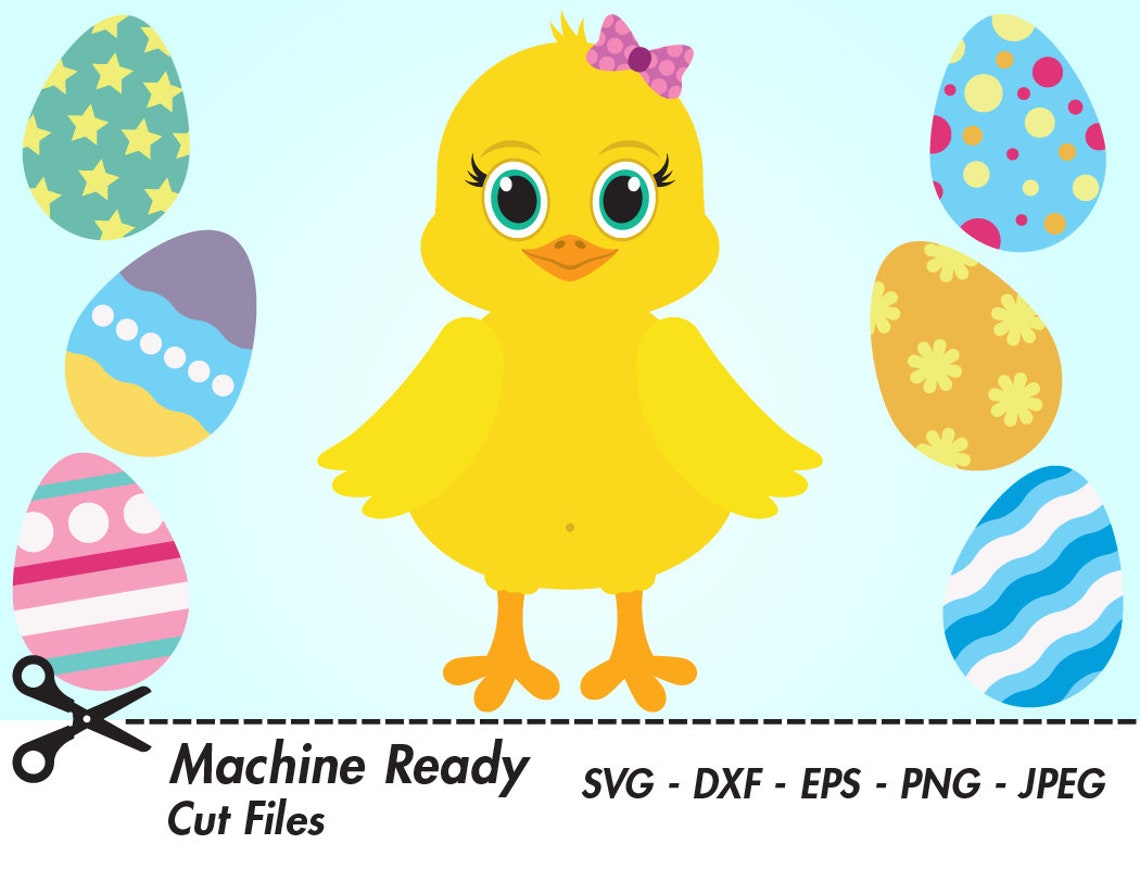 Cute Chick SVG Cut Files PNG Easter Egg Clipart Spring Clip - Etsy