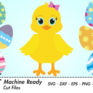 Cute Chick SVG Cut Files, PNG Easter Egg Clipart, Spring Clip Art ...