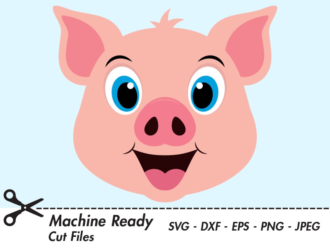 Cute Pig SVG Cut Files, Pigs Clipart, Pig Face Clip Art, Country Farm ...