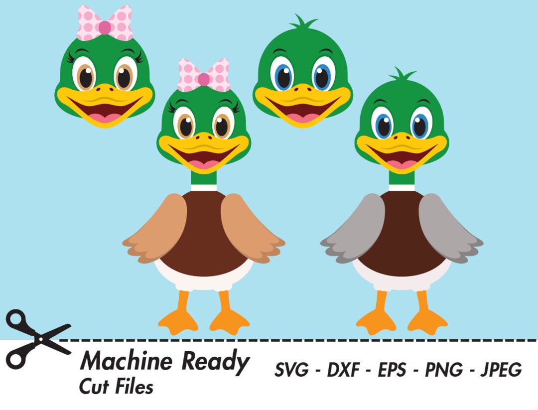 Cute Duck SVG Cut Files, Mallard Duck Clipart, Bird Clip Art, Farmhouse ...