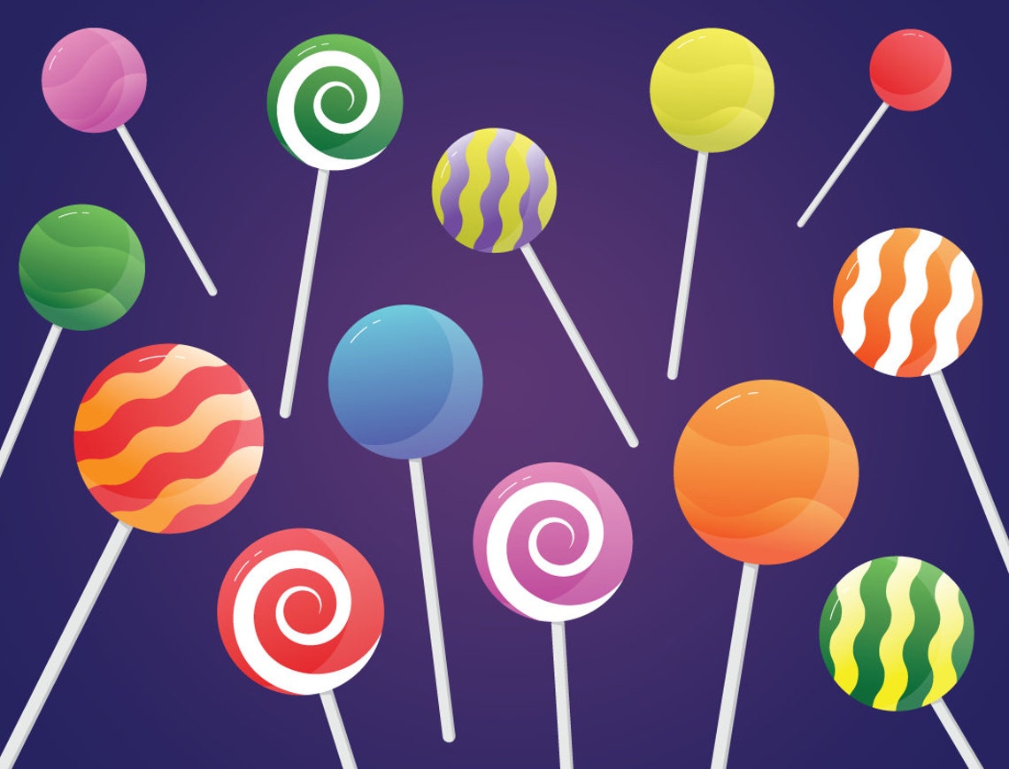 Lollipop Clip Art Candy Shop Clipart Sugar Clipart Candy | Etsy