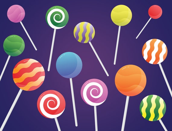 Lollipop Clip Art Candy Shop Clipart Sugar Clipart Candy | Etsy