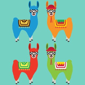 Llama Clipart Super Bundle, Llamas Clip Art PNG, Printable Cactus Art ...